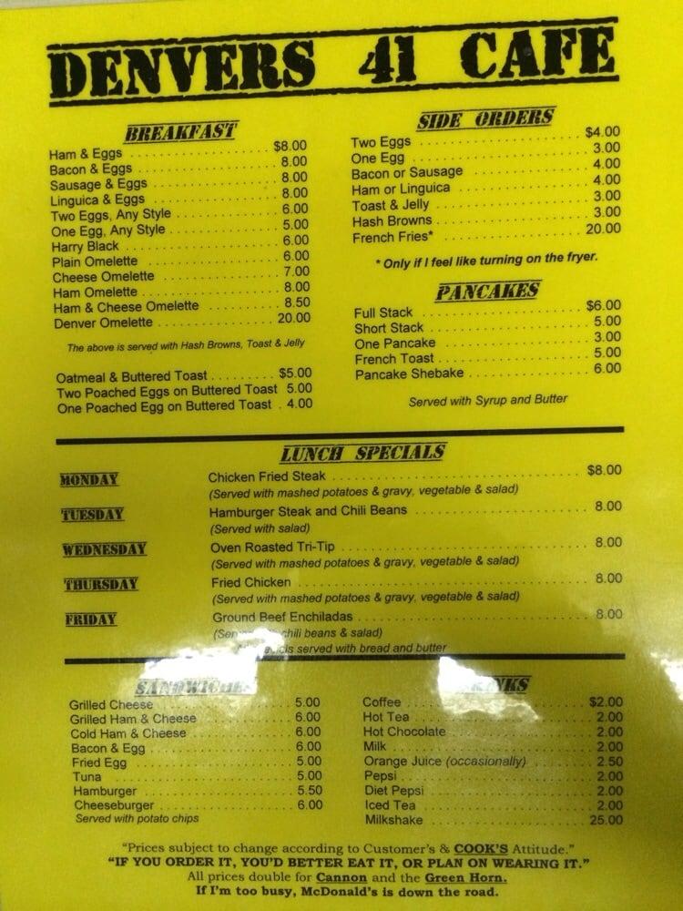 Menu at Forty One Cafe, Lemoore