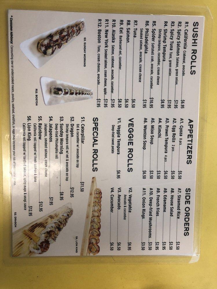 Menu at Maxi Teriyaki & Sushi restaurant, Cosmopolis