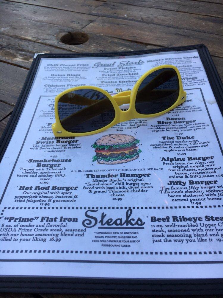 Menu at Minder Binder restaurant, Tempe