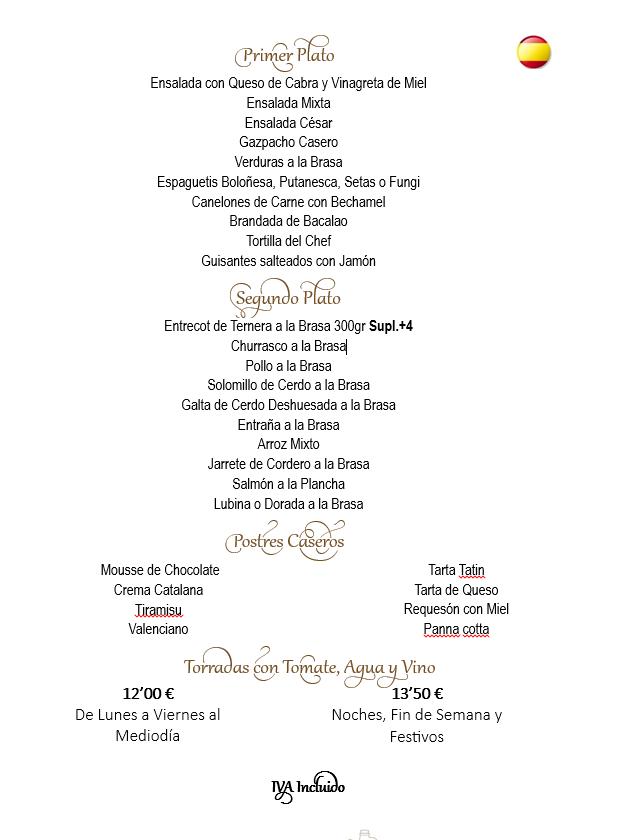 Menu at Restaurant Braseria d'Alexia, Figueres