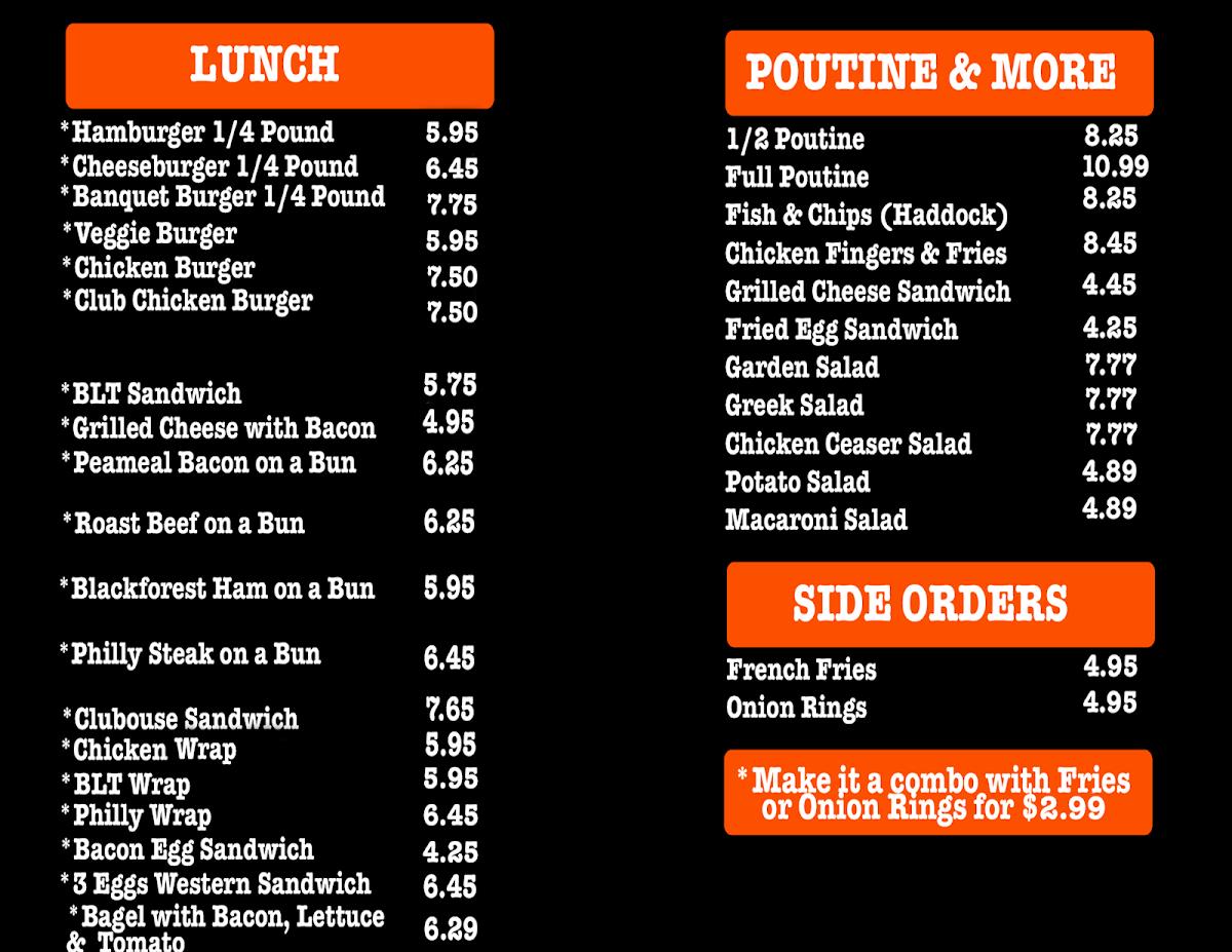 Menu at The Donut Stop restaurant, Hamilton