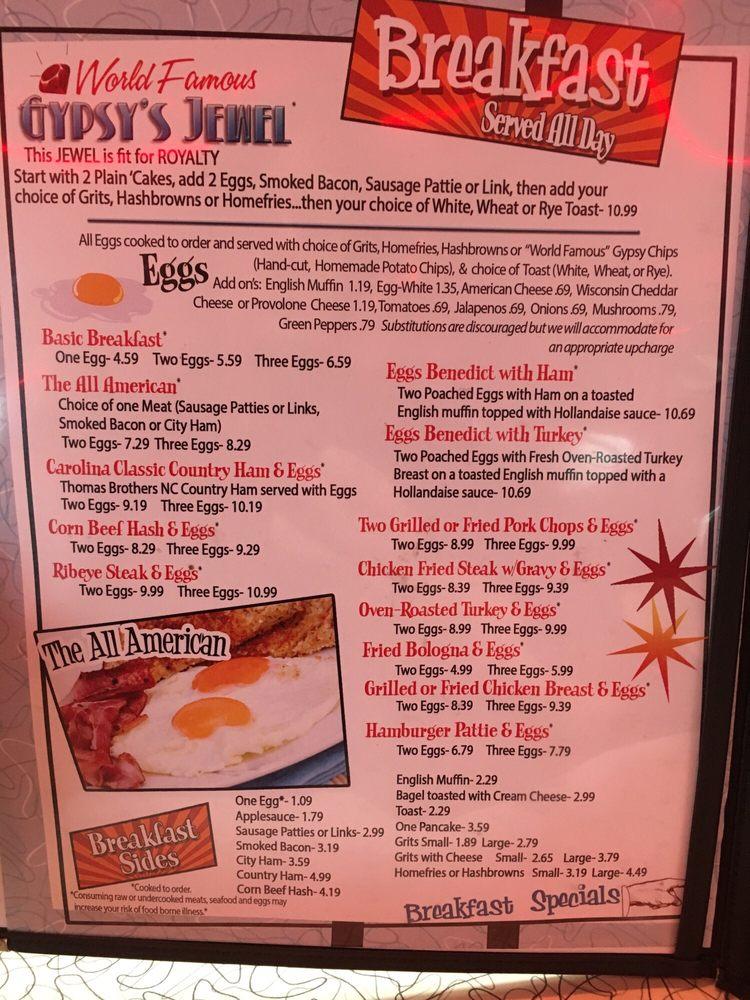 Menu at The Shiny Diner restaurant, Cary