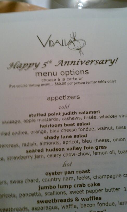 Menu at Vivaldi Restaurant, Philadelphia, 2920 N 5th St