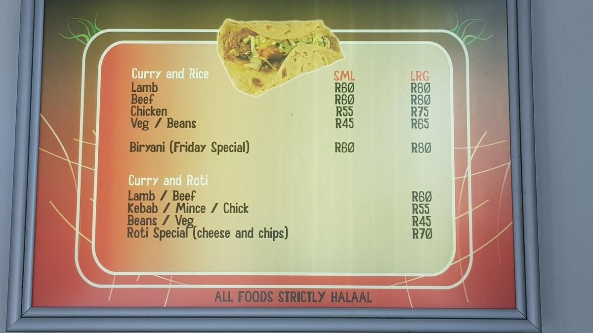 Menu at Akhalwaya'S Woodmead Indian Take-Away & Spices restaurant ...