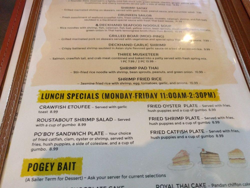 Menu at Deckhand Oyster Bar - North, Round Rock