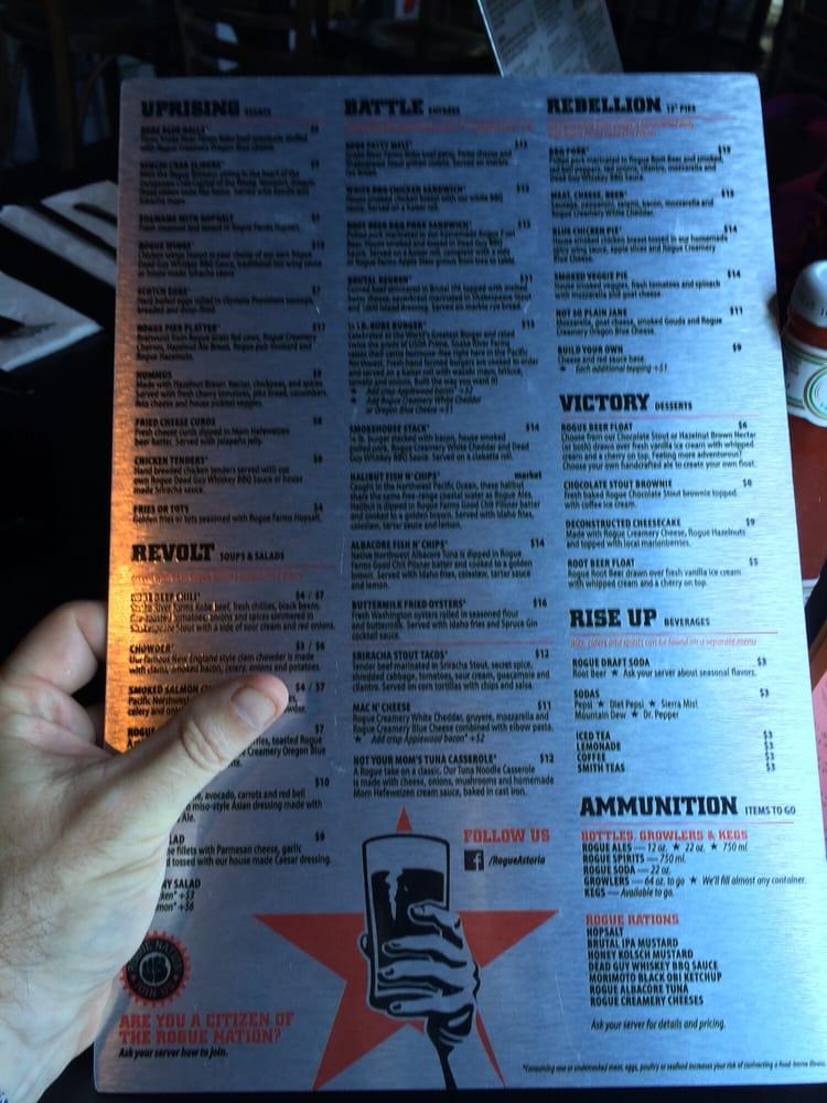 Menu at Rogue Pier 39 Public House, Astoria