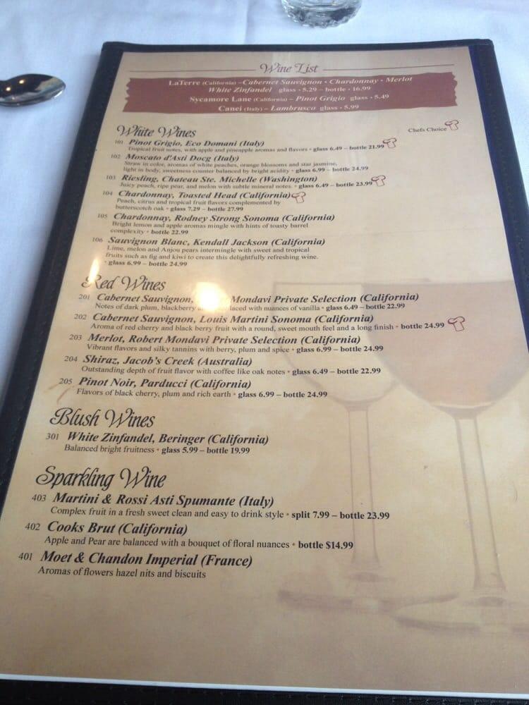 Menu at Chesapeake Seafood House steakhouse, Springfield