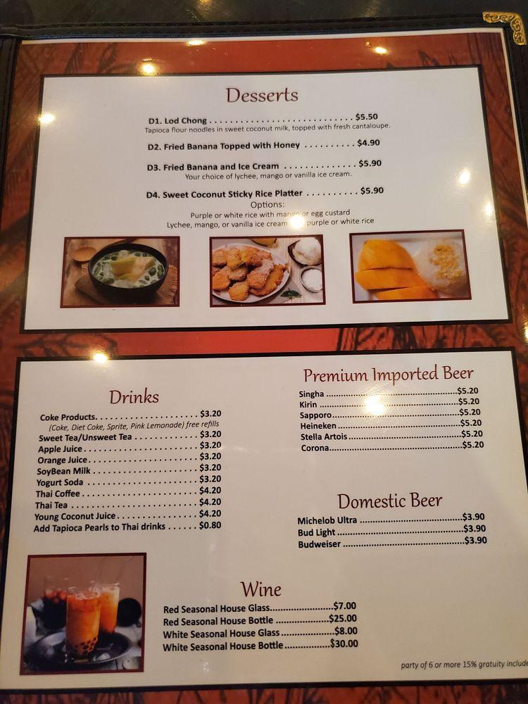 Menu at Mai Phi Authentic Asian Cuisine restaurant, Southern Pines