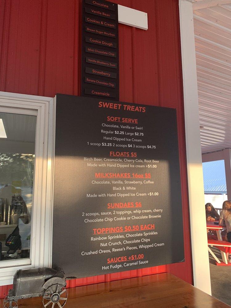 Menu at Red Barn Milk Company, East Amwell Township