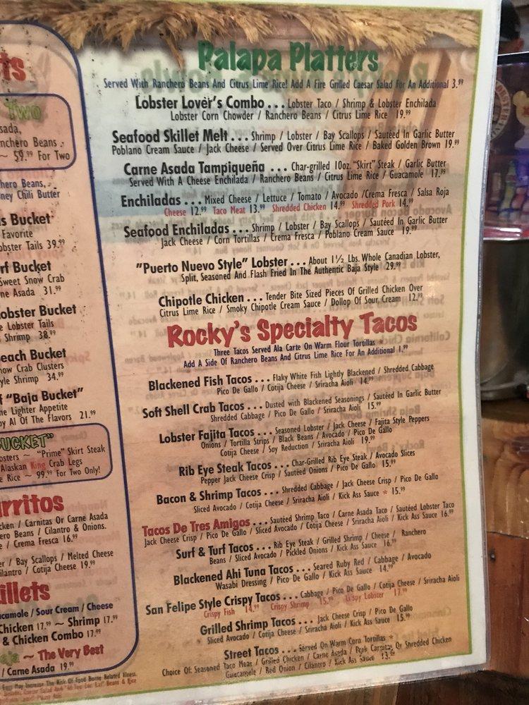 Menu at Rockin' Baja Lobster - Oceanside pub & bar, Oceanside