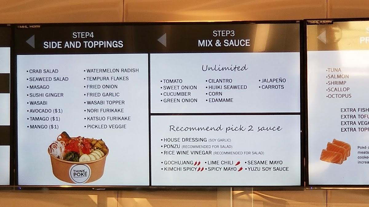 Carta del postres Think Poké, Fort Walton Beach