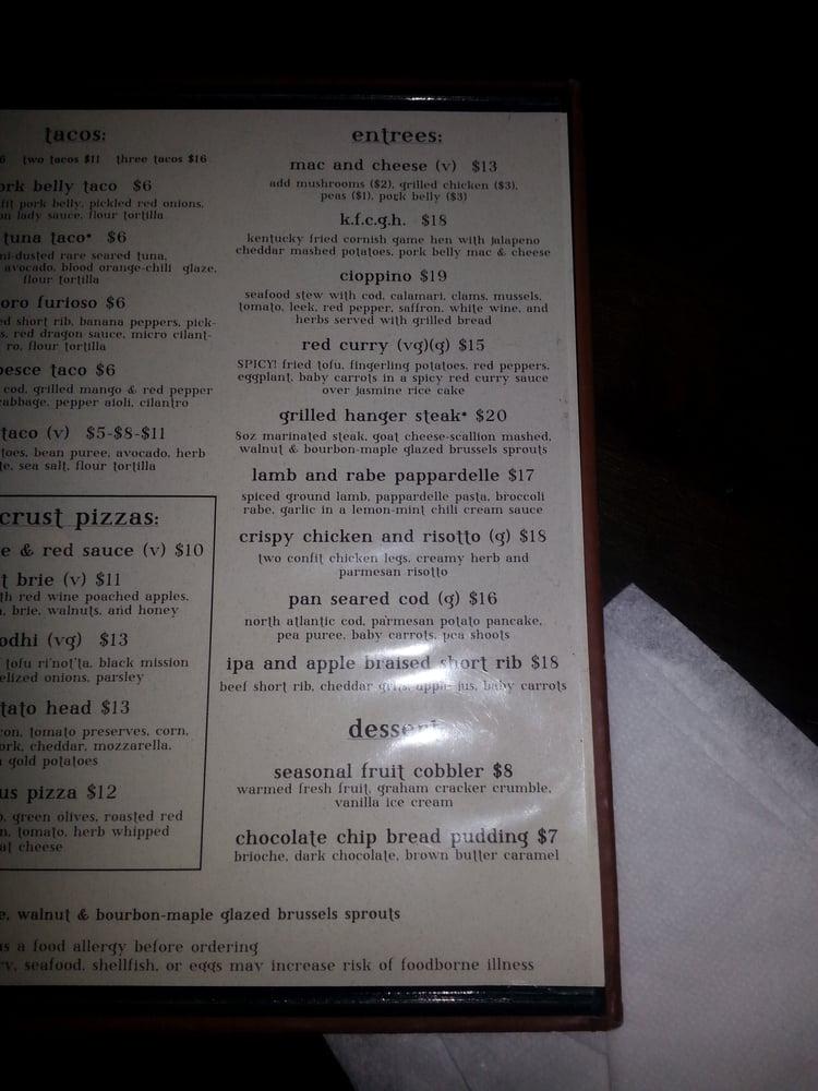 Menu at Five Horses Tavern - South End pub & bar, Boston, 535 Columbus Ave