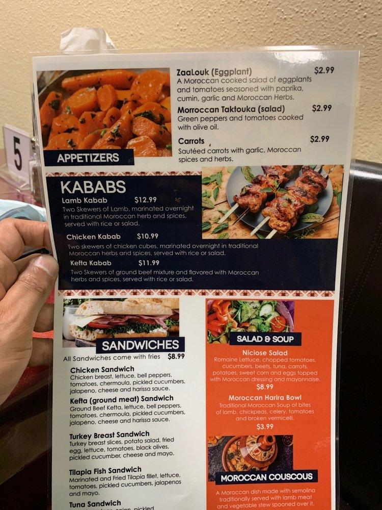 Menu at Moroccan Cuisine & cafe, San Antonio, Fredericksburg Rd #215