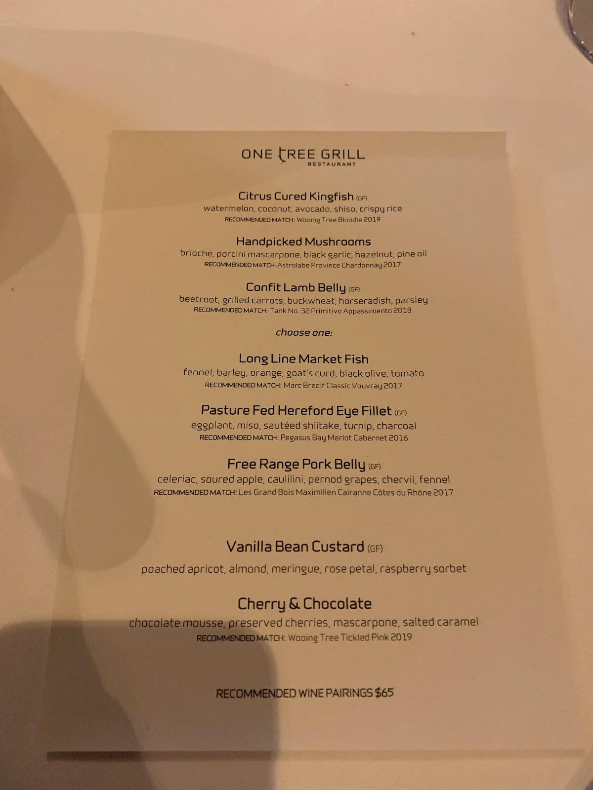 Menu at One Tree Grill pub & bar, Auckland