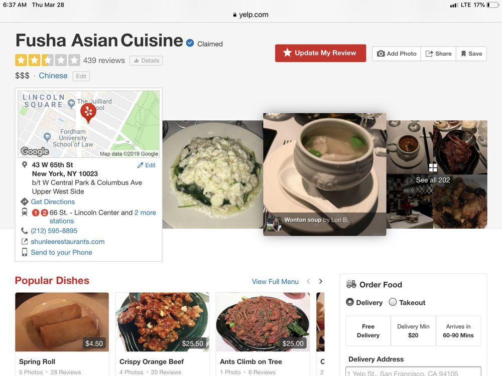 Menu at Shun Lee West restaurant, West New York, 43 W 65th St