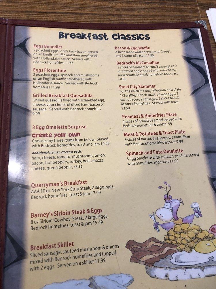Menu at The Bedrock Bistro Inc restaurant, Hamilton