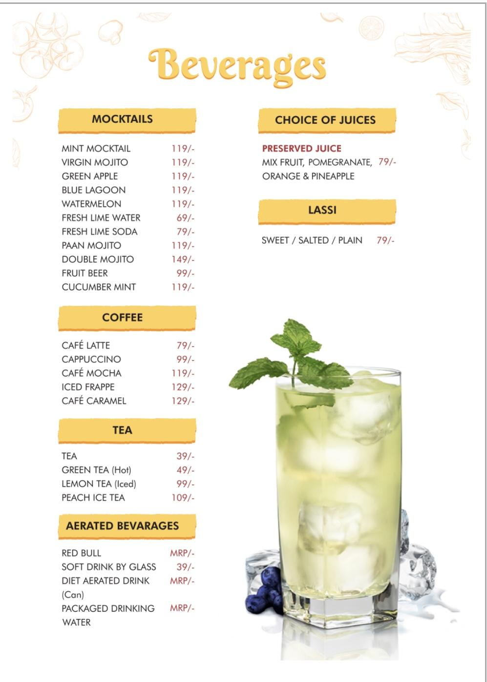 Menu at The Local House, Naraingarh