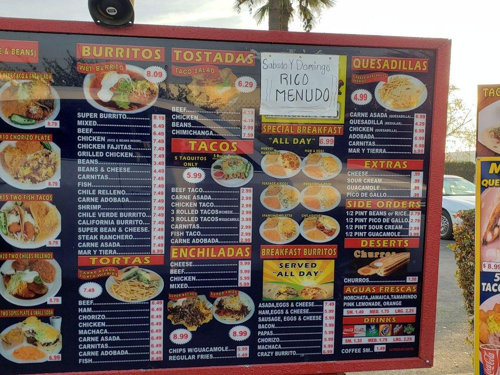Menu at Angeles La Mejor Mexican Food restaurant, Pomona, W Holt Ave #3306