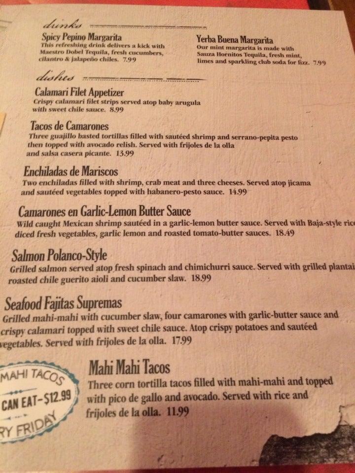 Menu at El Torito pub & bar, Milpitas