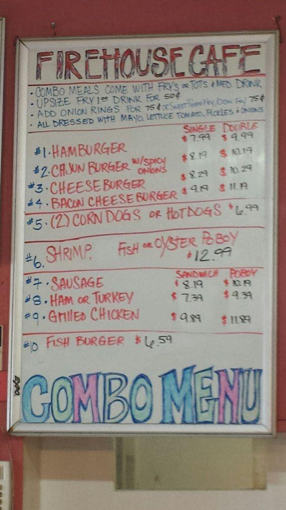 Menu at Firehouse Cafe, Crowley