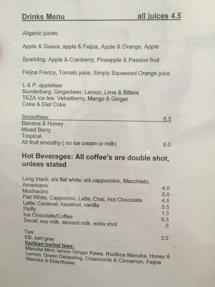 Menu at Picnic Cafe Rotorua, Rotorua