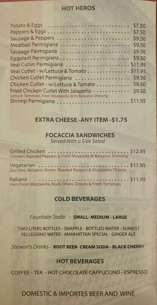 Menu at Rosa Pizza pizzeria, New York City, Frederick Douglass Blvd