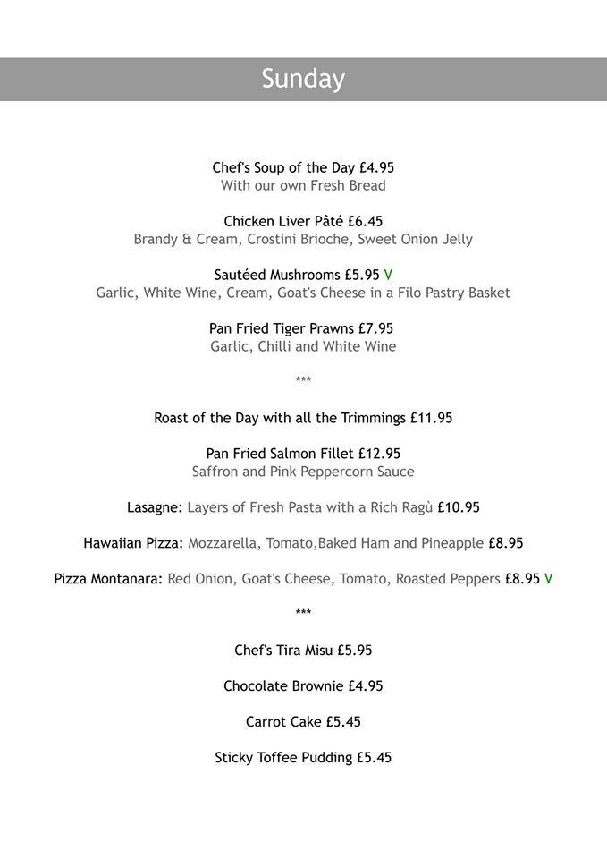 Menu at The Ardentinny restaurant, England, Shore Rd