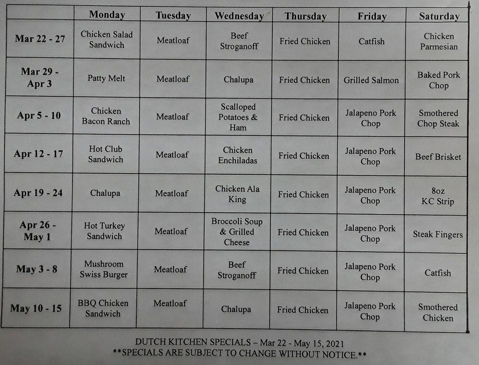 Menu at Dutch Kitchen Restaurant, USA, KS-61