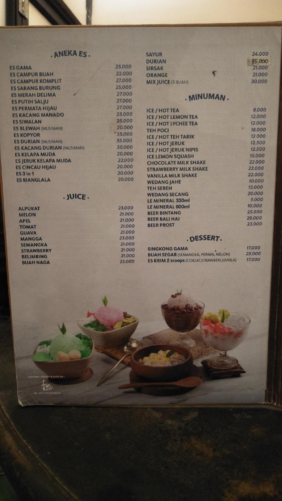 Menu at Gama Candi Resto BSB restaurant, Semarang, Jalan West CBD 1 No.3
