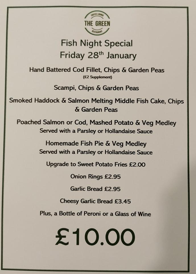 Menu at The Green cafe, Caerleon