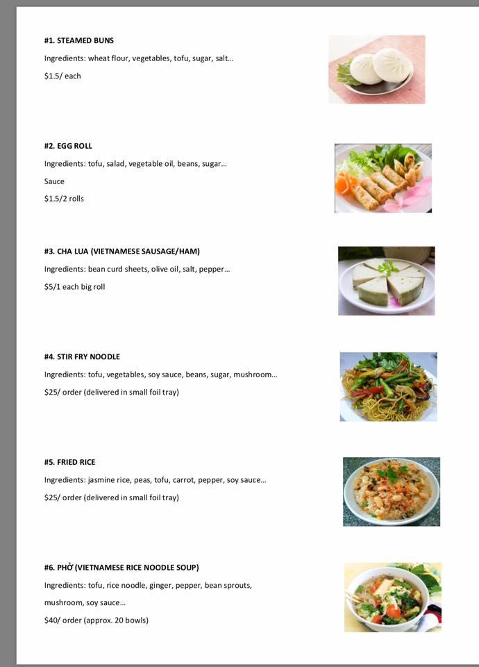 Menu at Vegetarian Food P restaurant, Cypress