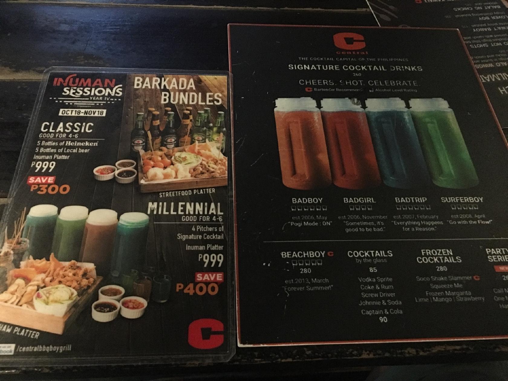 Menu at Central BBQ Boy Grill, Quezon City, 50 Kalayaan Ave