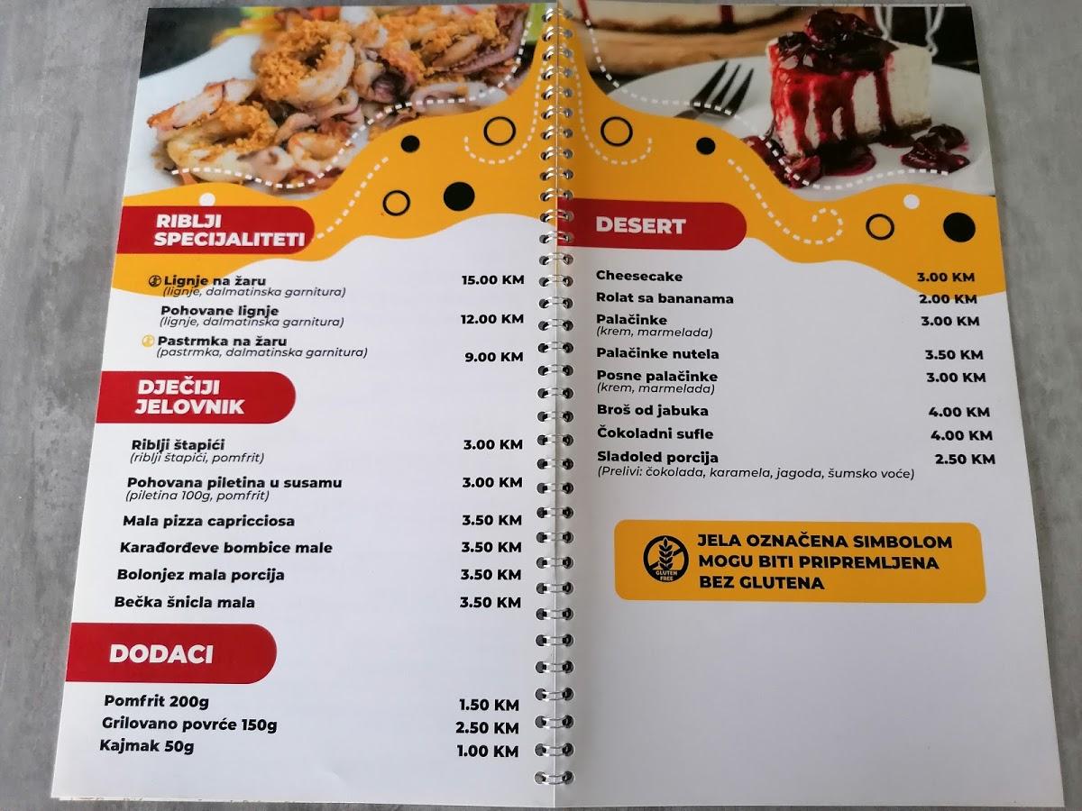 Menu at Mala stanica restaurant, Bijeljina
