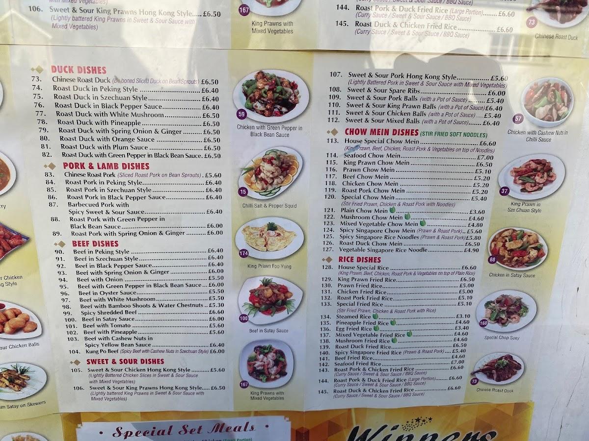 Menu at Linton winners takeaway fast food, Linton