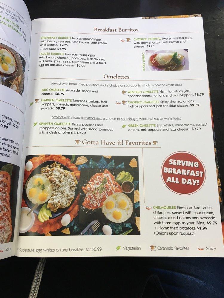 Menu at Caramelo Cafe, La Puente, Amar Rd