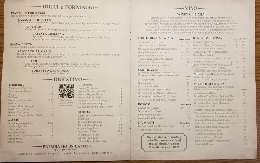 Menu at Casa Santo Stefano pub & bar, Tampa