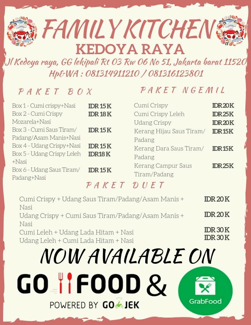 Menu at Family Kitchen BENDUNGAN HILIR restaurant, Jakarta
