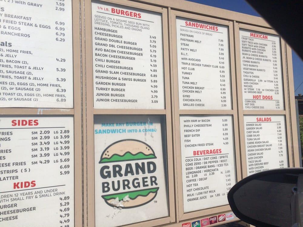 Menu at Grand Burger, Glendora fast food, Glendora
