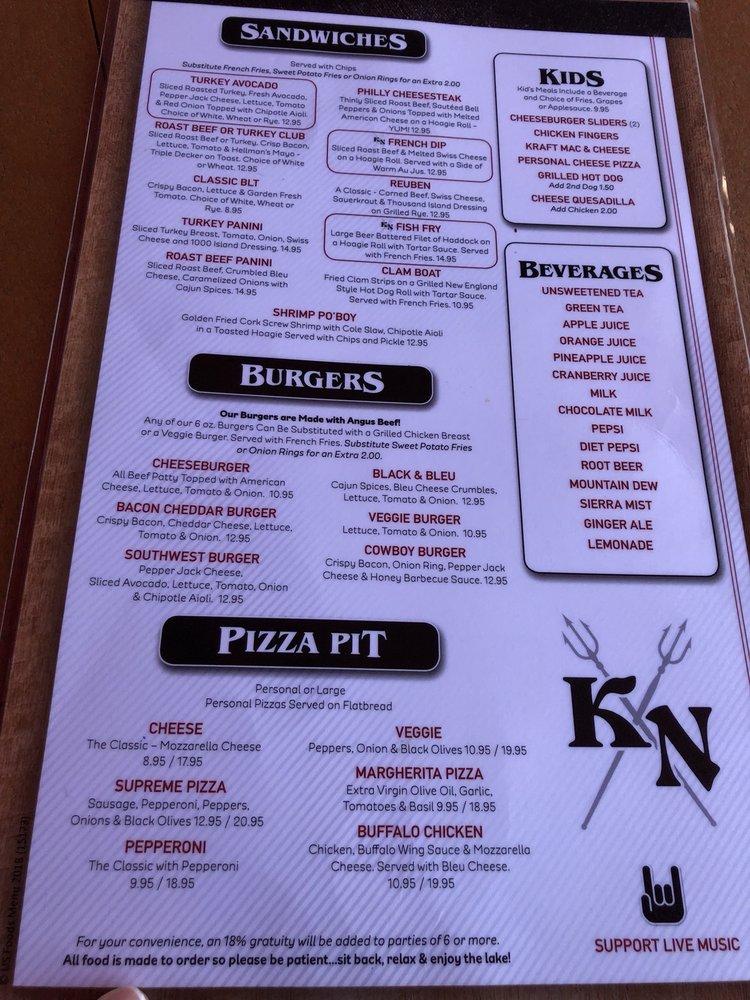 Menu at King Neptune's Pub, Lake George