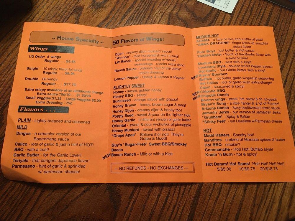 Menu at Little Wing Cafe, Warren, Mahoning Ave #3
