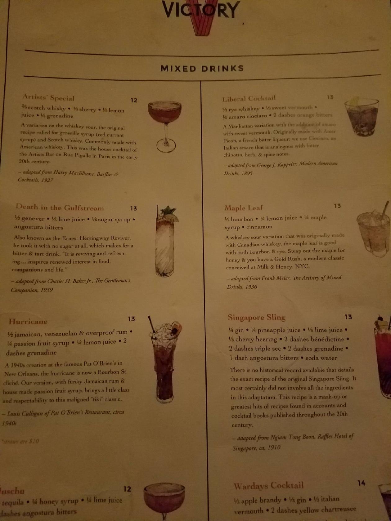 Menu at Small Victory pub & bar, Austin