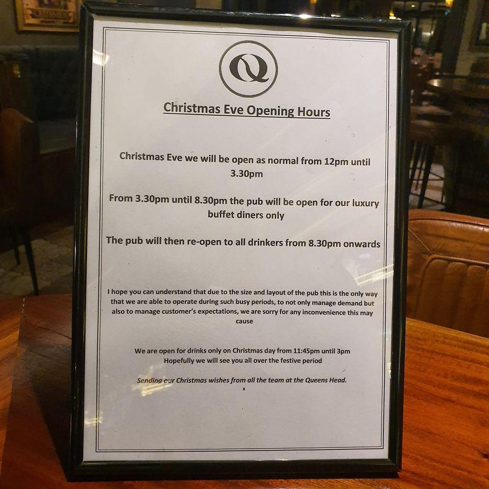 Menu at The Queens Head pub & bar, Ilkley