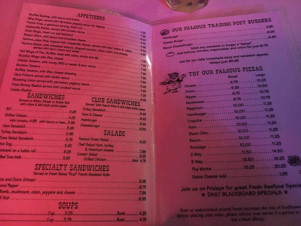 Menu at Trading Post Lounge cafe, Bourne
