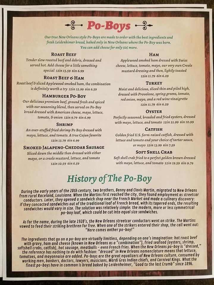 Menu at Cooyons restaurant, Mountain Home