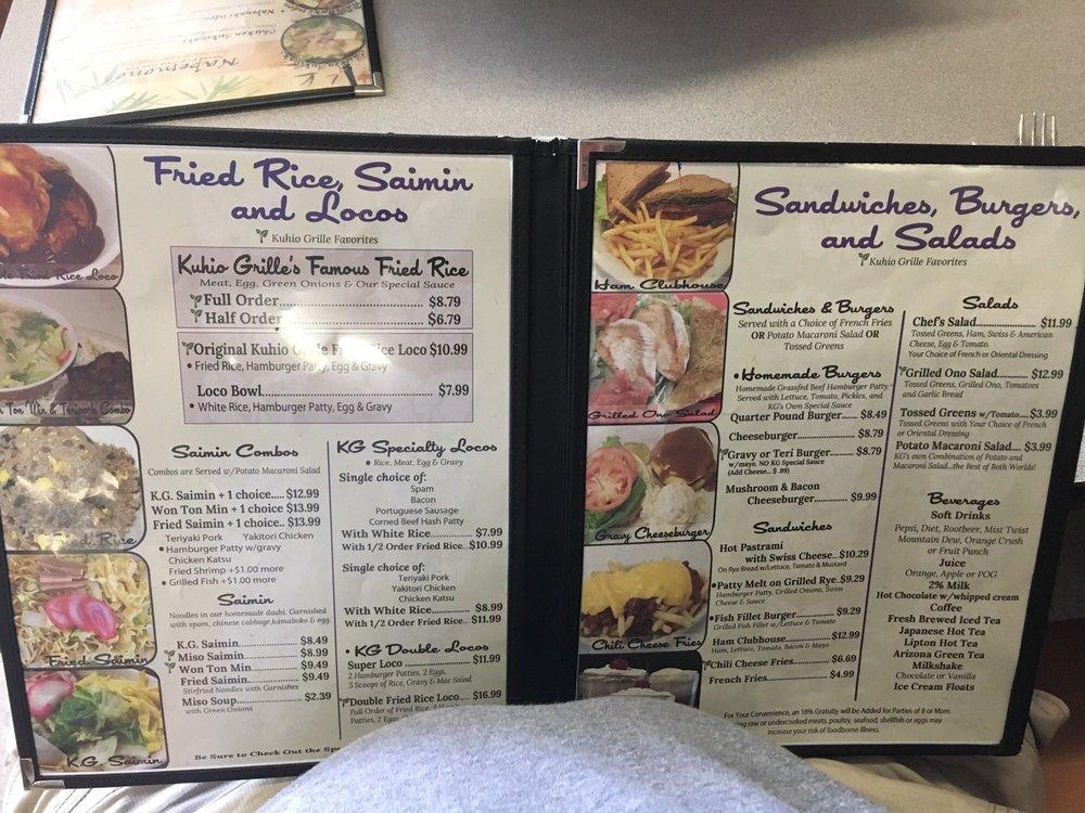 Menu at Kuhio Grille - Home Of The Famous 1lb Laulau restaurant, Hilo ...