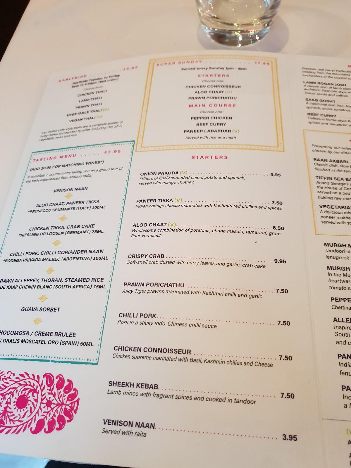 Menu at Purple Poppadom restaurant, Cardiff