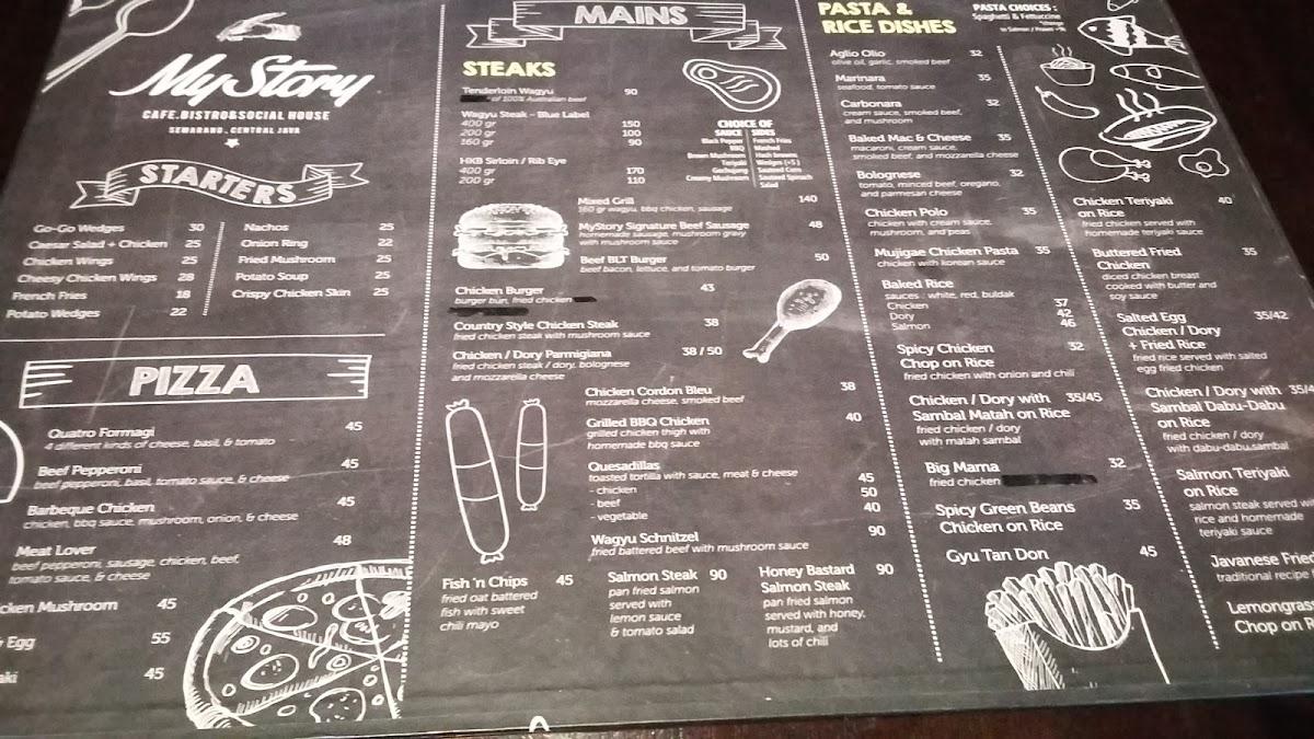 Menu at Scoops And My Story cafe, Semarang
