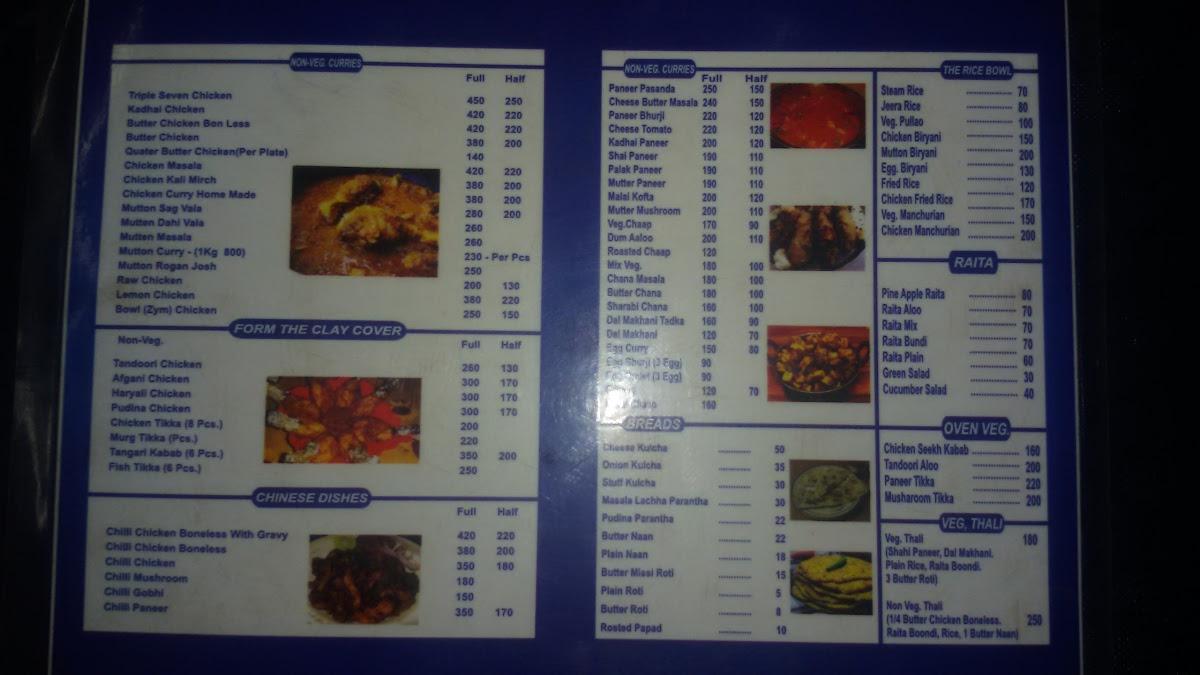 Menu at Triple Seven, Faridabad, Triple Chowk