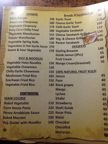 Menu at Angeethi restaurant, Jaipur, Ramayana Apartment