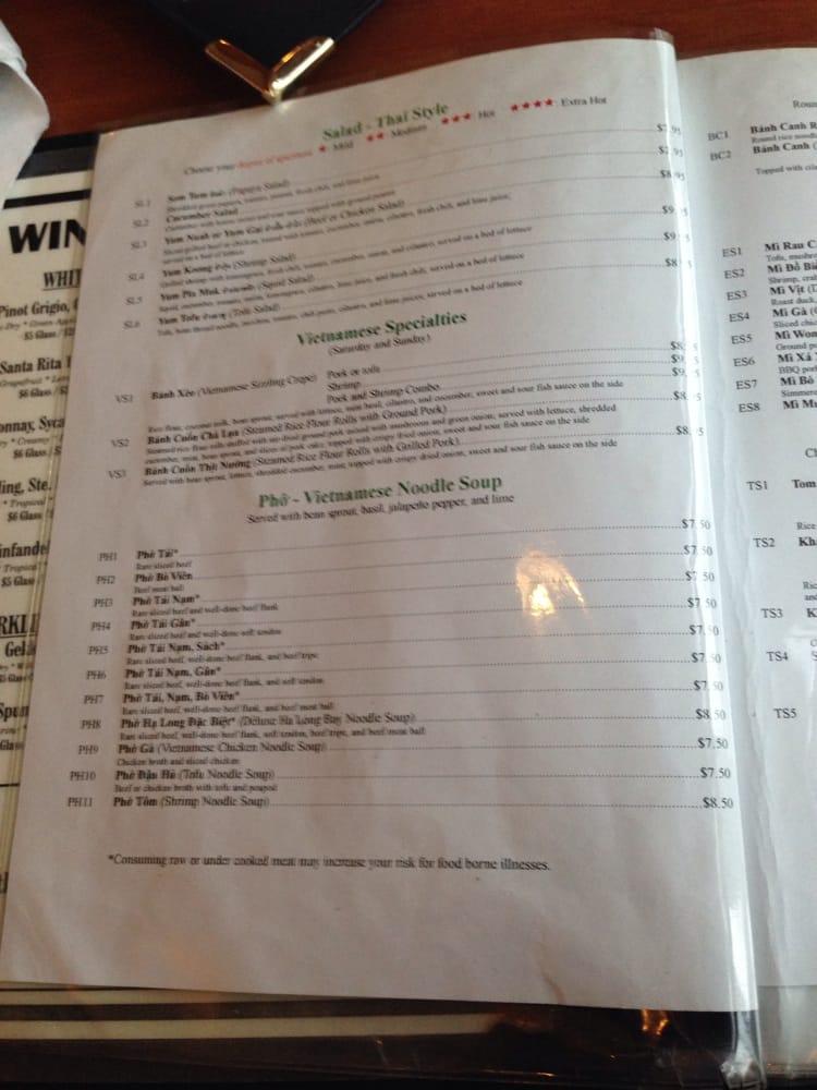 Menu at Hạ Long Bay Restaurant, Madison